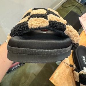 ROAM | Shoes | Roam Fuzzy Checker Slider | Poshmark
